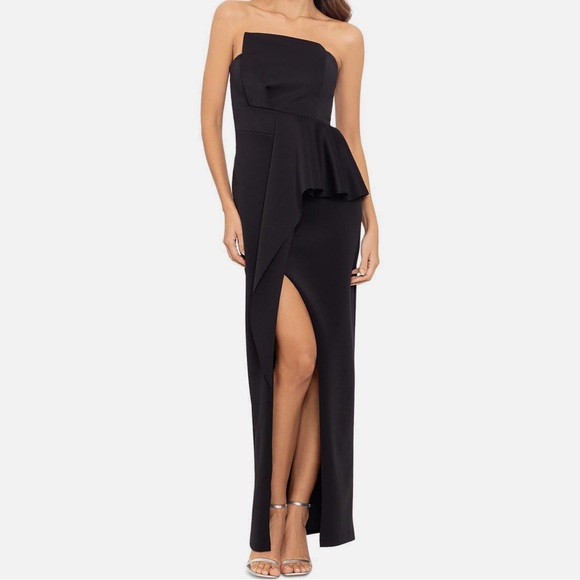 Betsy & Adam | Dresses | New Betsy Adam Black Scuba Strapless Evening ...